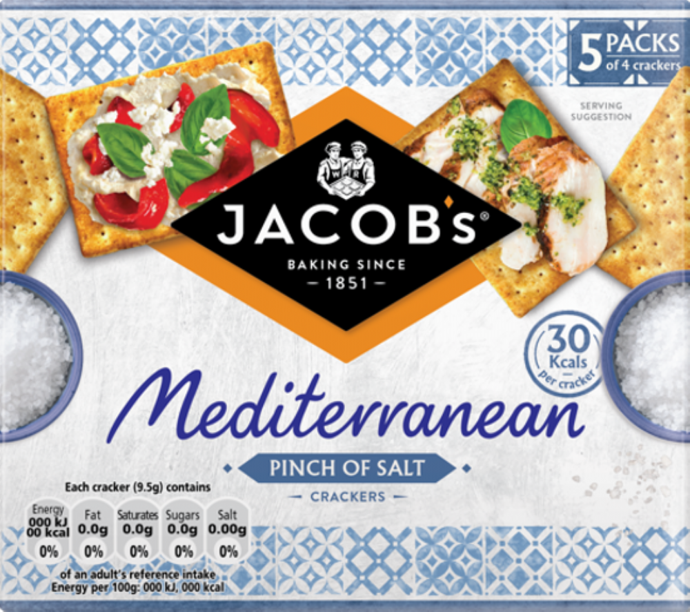 Jacob's Mediterranean Crackers - Pinch Of Salt 190G – London Food Hall