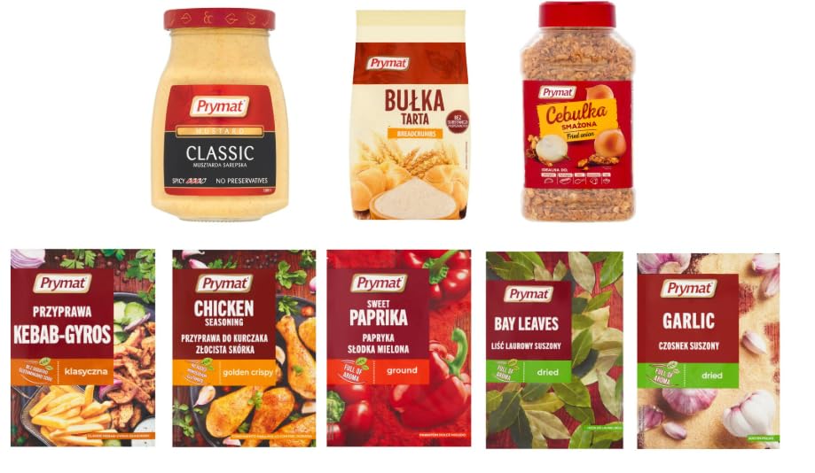 Prymat Spice & Seasoning Bundle, Classic Mustard, Breadcrumbs, Fried O ...