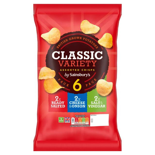 Sainsbury's Assorted Multipack Crisps 6x25g – London Food Hall